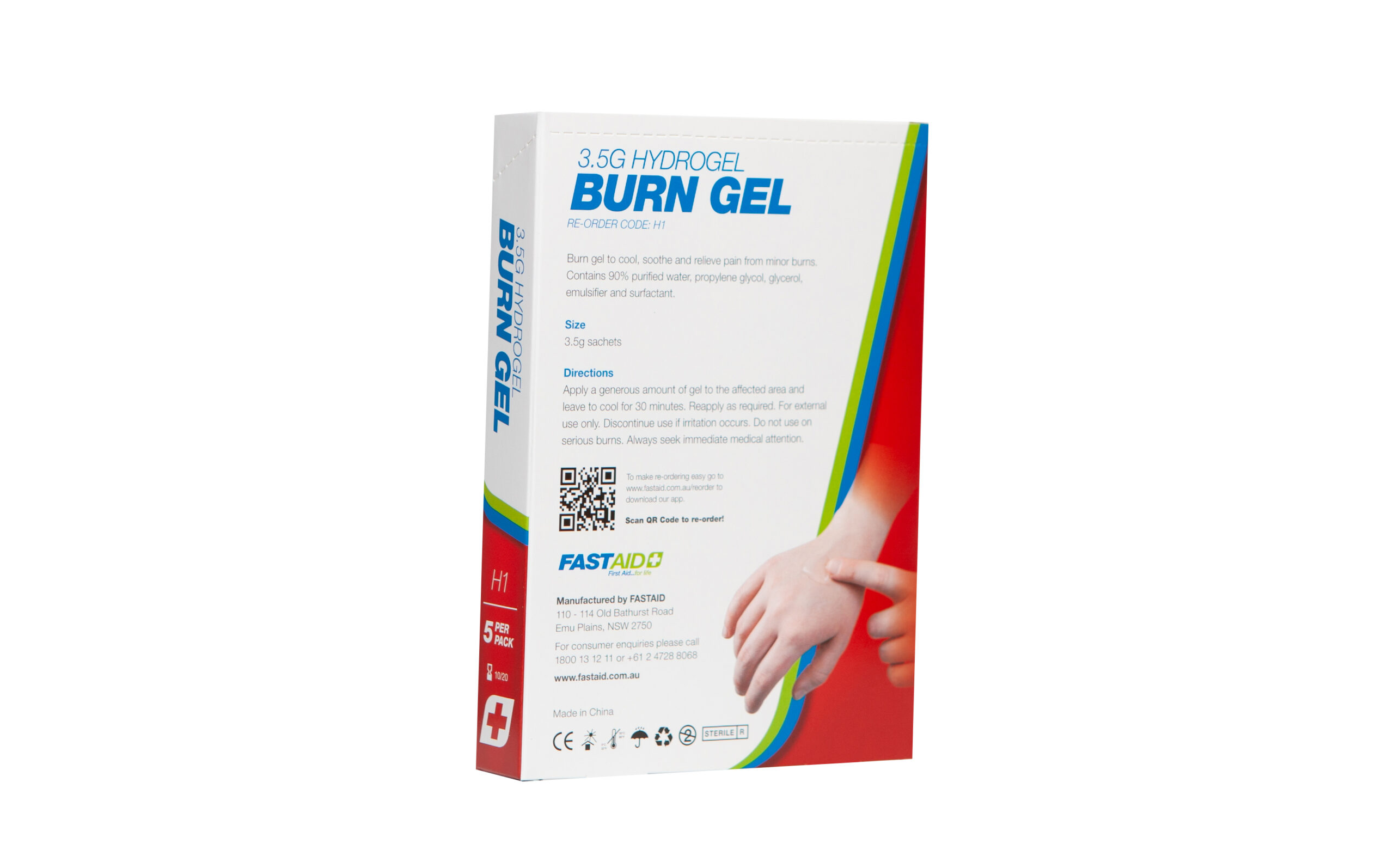ATI First Aid Supplies | H1 Hydrogel Burn Gel, 3.5g Sachet, 5pk